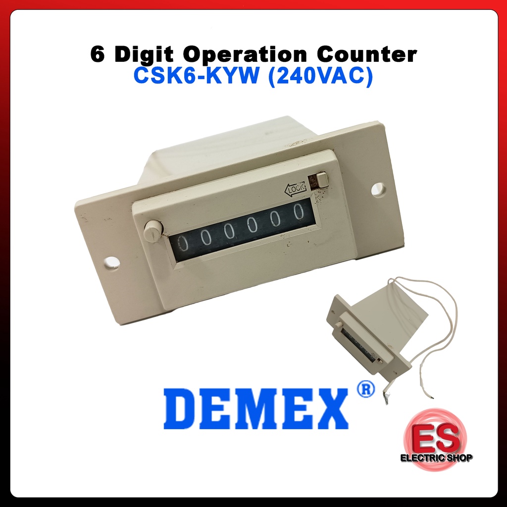 Demex 6 Digit Operation Counter, 240VAC | Shopee Malaysia