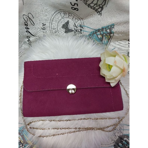 Long wallet with purple and pink velvet crossbody strap 26x14.5 ...