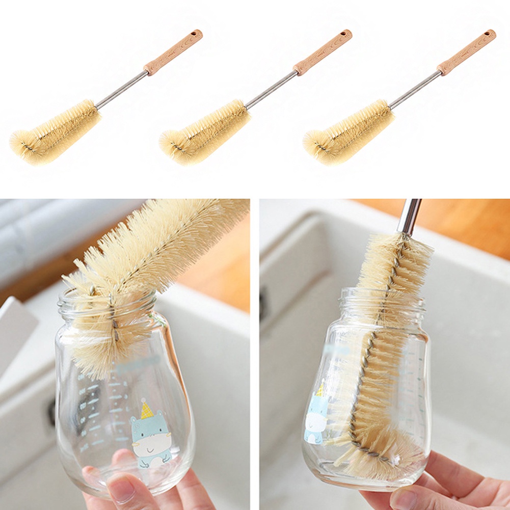 Bottle Brush Cleaning Tools Berus Botol Cawan Nylon Brush Long Wooden ...