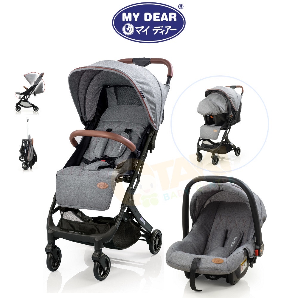 My Dear Single-Hand Fold Baby Stroller + Detachable Baby Carrier 18124 ...