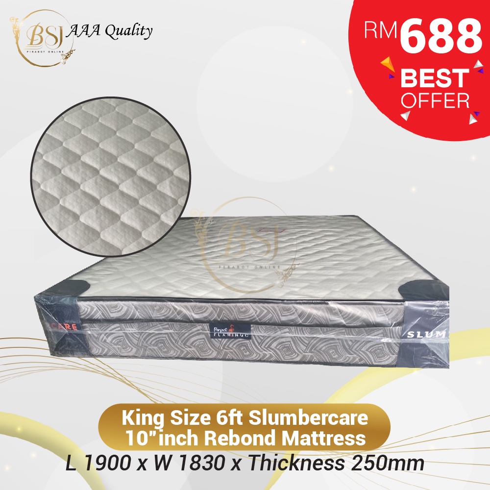 BSJ【𝗞𝗶𝗻𝗴 𝗦𝗶𝘇𝗲 𝟲𝗳𝘁 𝗦𝗹𝘂𝗺𝗯𝗲𝗿𝗰𝗮𝗿𝗲 𝟭𝟬”𝗶𝗻𝗰𝗵 𝗥𝗲𝗯𝗼𝗻𝗱 𝗠𝗮𝘁𝘁𝗿𝗲𝘀𝘀】Furniture offer ...