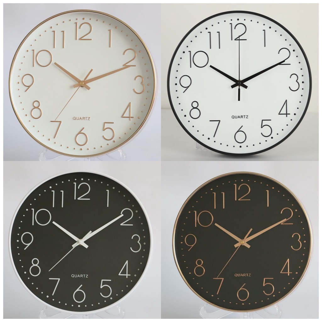30cm Modern Silent Wall Clock Digital Quiet Decorate Home Living Room Clocks Quartz Movement Jam ...