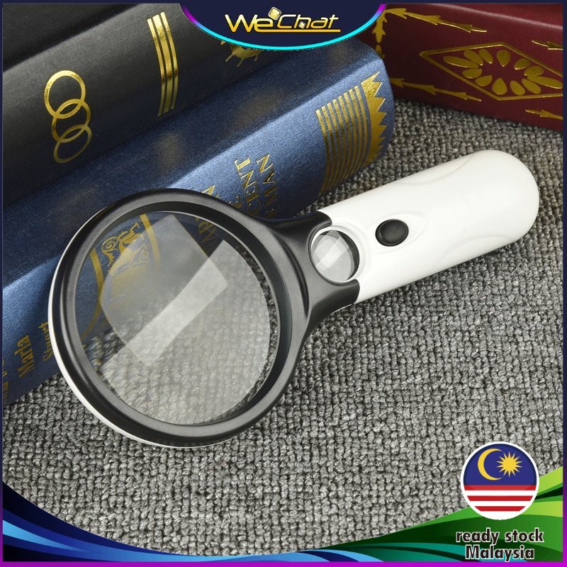 1pcs LED Light 3X 45X Handheld Magnifier Magnifying Glass（No included ...