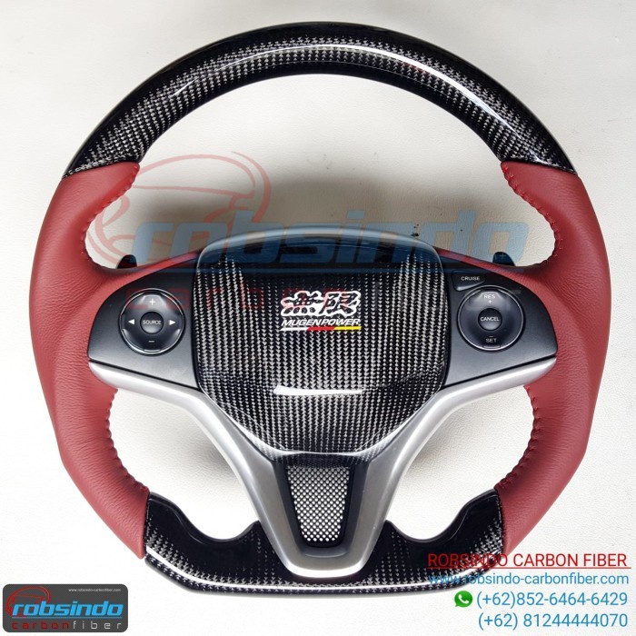 Mugen carbon steering wheel for Honda jazz gk5/hrv maroon | Shopee Malaysia