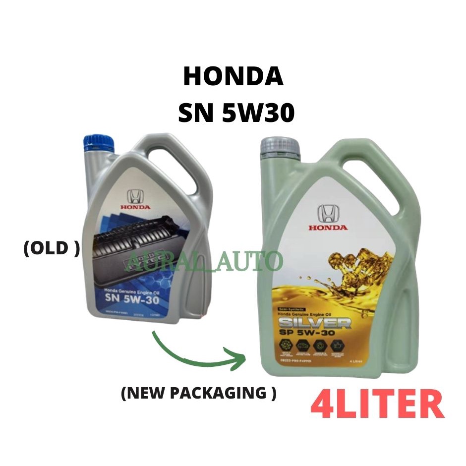 Honda 5W30 Semi Synthetic 4Liter Free Oil Filter Minyak Hitam Engine ...