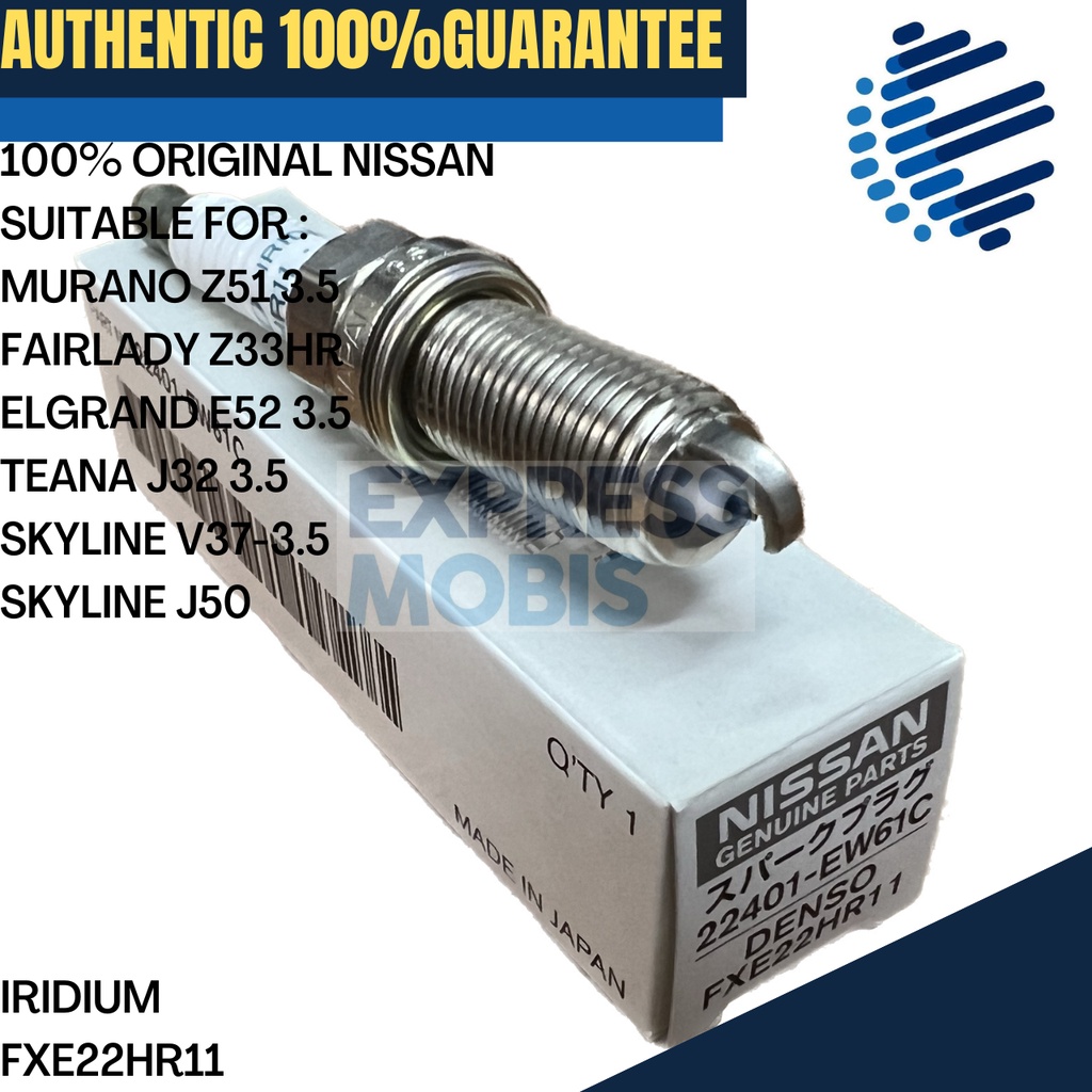 100% ORIGINAL NISSAN SPARK PLUG 22401-EW61C IRIDIUM ( FXE22HR11 ...