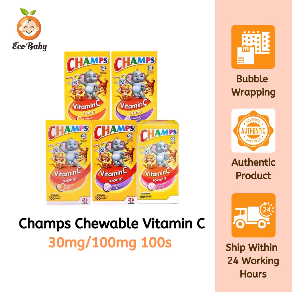 Champs Chewable Vitamin C 30mg/100mg 100s | Shopee Malaysia