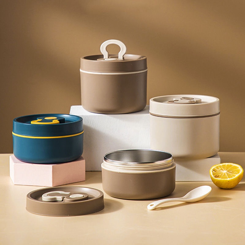Sealed Round Thermal Lunch Bento Box Stainless Steel Portable Soup Bowl ...