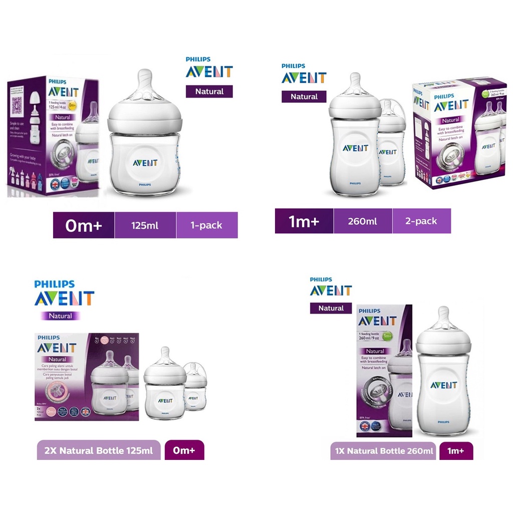 Philips Avent BOTTLE natural / BABY MILK BOTTLE 125ML & 260ML / Avent ...