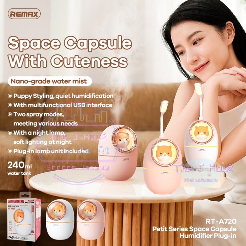 Remax Petit Space Capsule 240ml Cute Humidifier Air Purified Diffusers ...