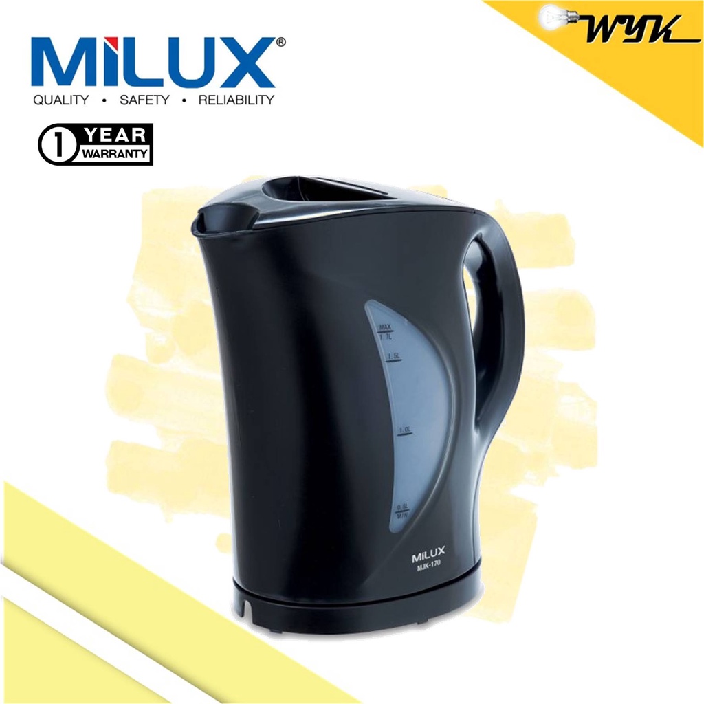 Milux 1.7L Electric Jug Kettle MJK-170 (Black) | Shopee Malaysia