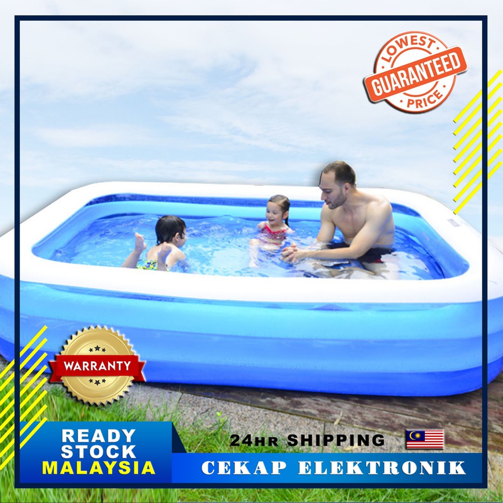 2 Rings Inflatable Swimming Pool Kids Kolam Mandi Besar Murah Big Size ...