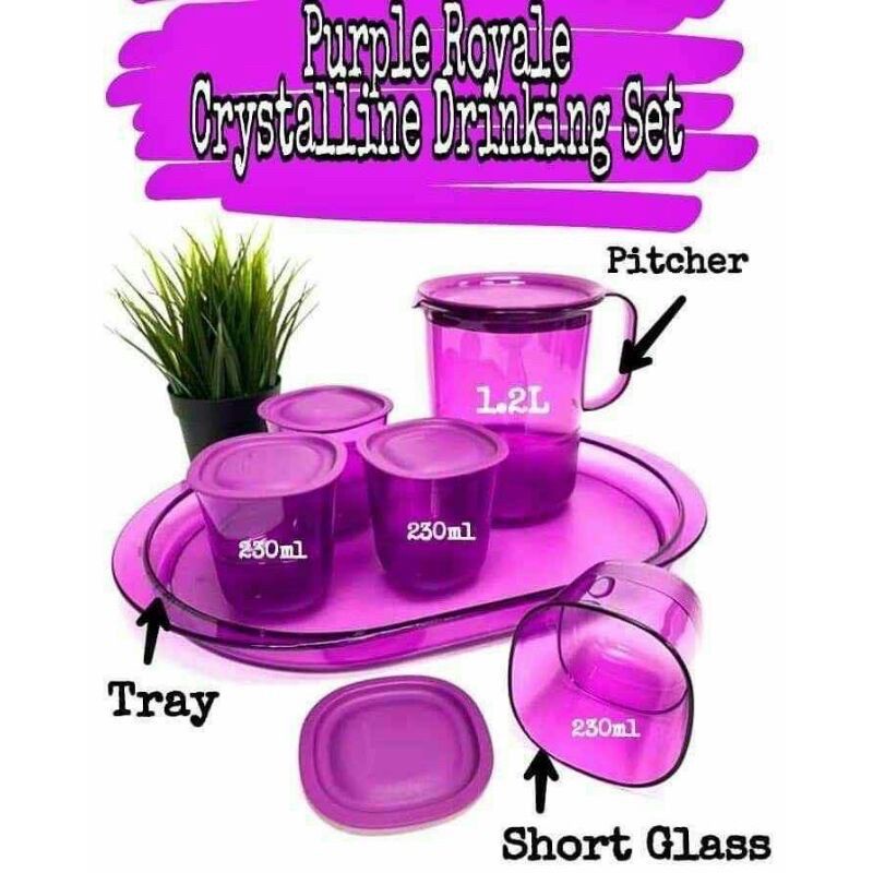 Tupperware Purple Royale Crystalline Drinking Set | Shopee Malaysia