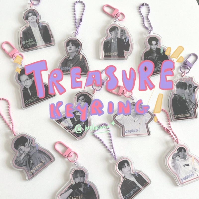 GANTUNGAN [RESTOCK] TREASURE OT 12 YG Keychain | Acrylic Hook Ballchain ...
