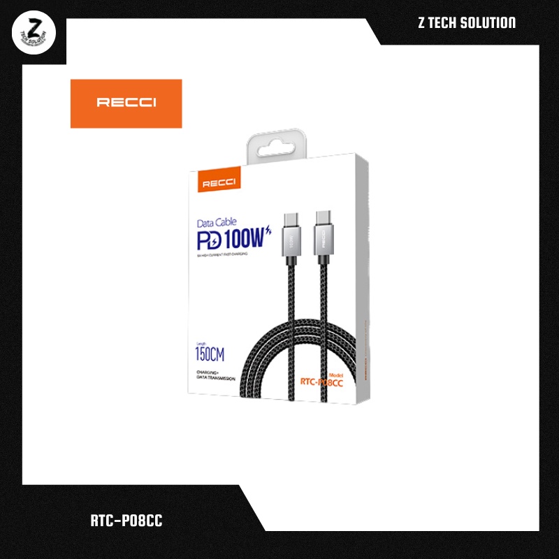 Recci Rtc P08cc Pd 100w Type C To Type C Data Cable 1 5m Shopee Malaysia