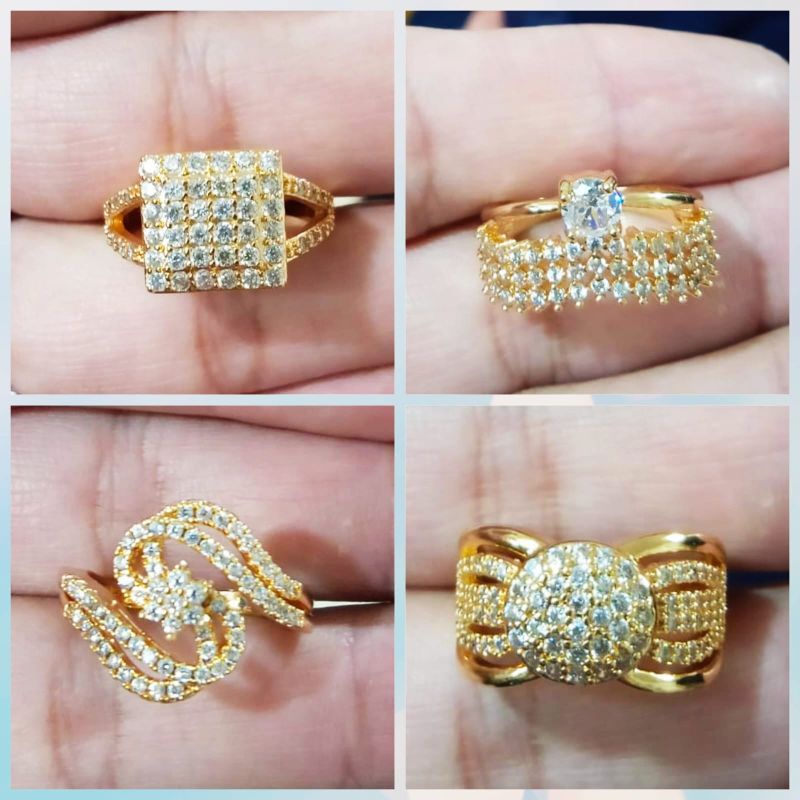 MATA Gold Plated Women's Ring With zicron Eyes | Shopee Malaysia