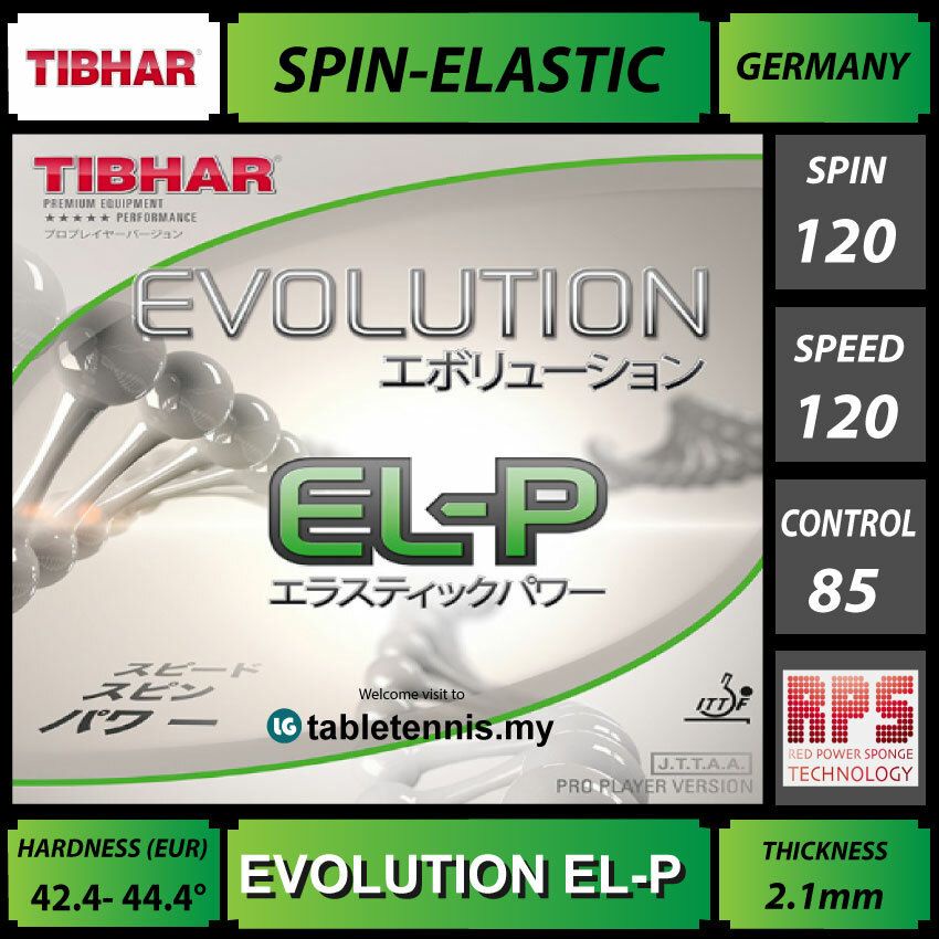 Tibhar Evolution EL-P ELP Spin Elastic Table Tennis Rubber Getah Ping ...