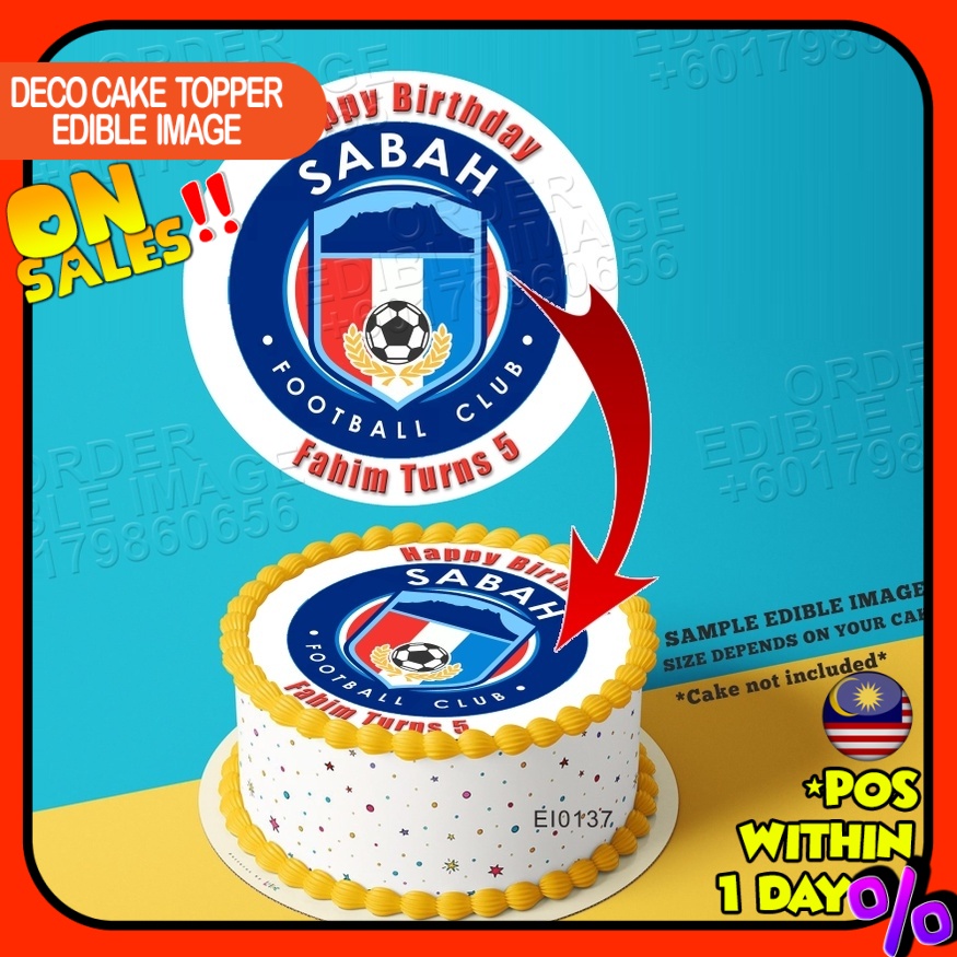 Printing EI Logo Sabah FC Edible Image Print Cake Photo Icing Paper ...