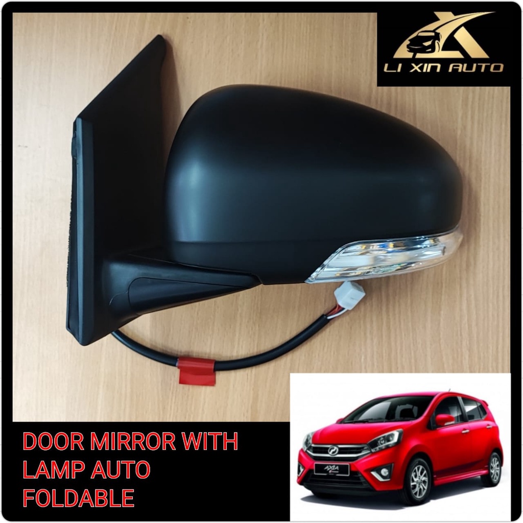 PERODUA AXIA 14-17 DOOR MIRROR WITH LAMP AUTO FLIP FOLDABLE 7 WAYER ...