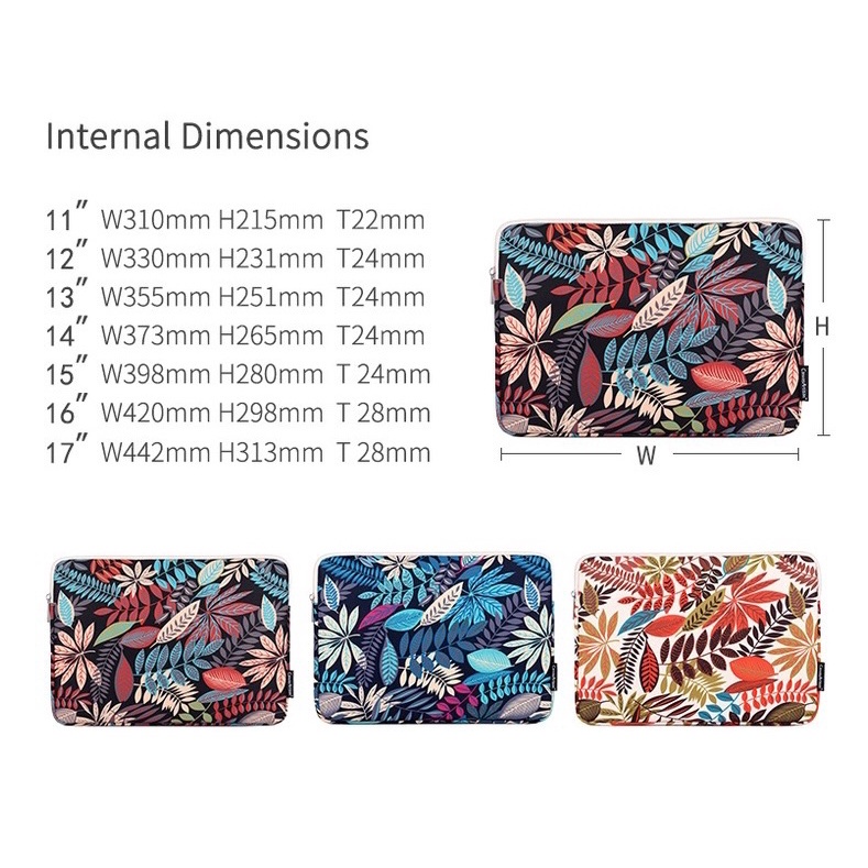 (11/13/15 Inch) MR Typo Laptop Bag Floral Pattern Laptop Sleeve ...