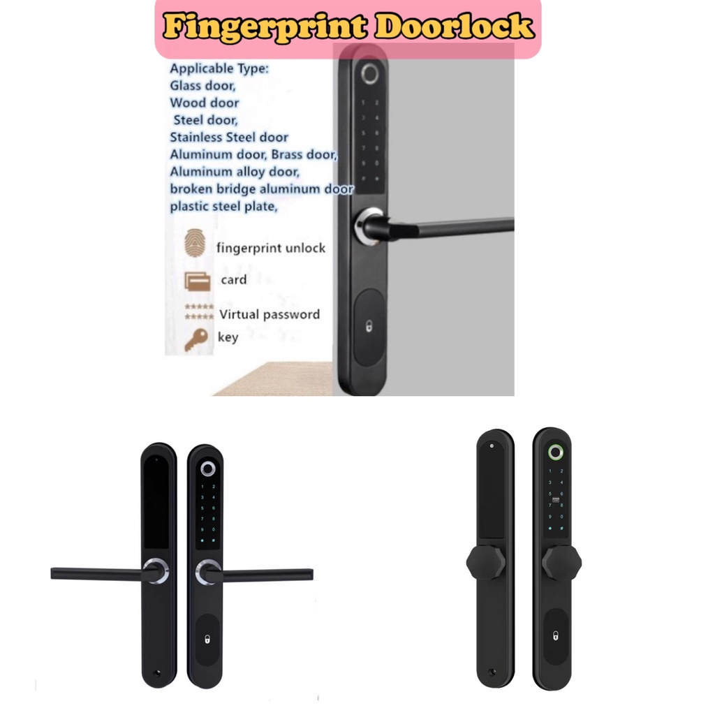 PP Smart Lock Fingerprint Door Lock Broken Bridge Aluminum Doors with App Narrow Household Door ...