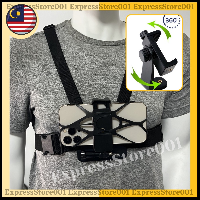 LOCAL!! Universal Chest Strap Mount Rotatable Mobile Phone Chest Strap ...