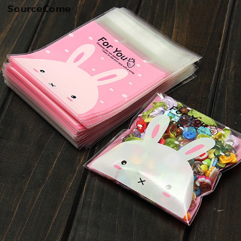 SourceCome 100pcs Rabbit Pattern Self Adhesive Cookie Candy Package ...