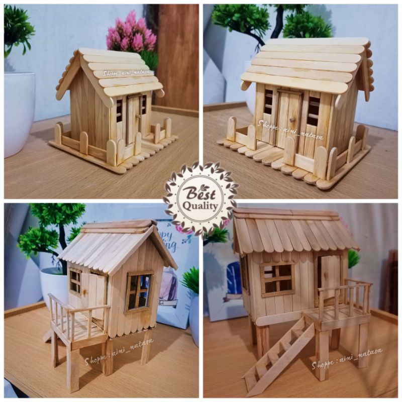 Miniature House From Ice Cream Sticks Miniature Aeshtetic Stage House