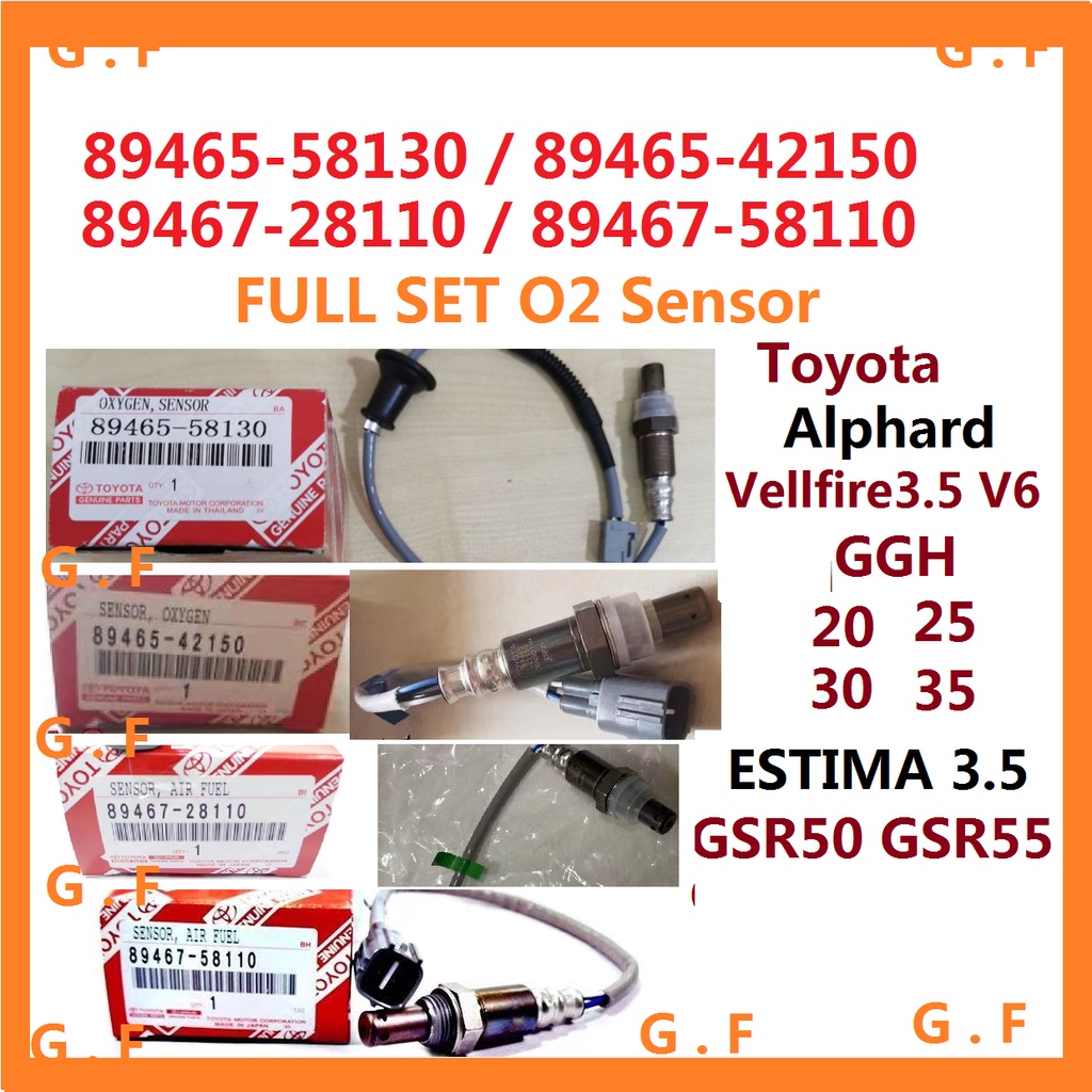 Genuine Toyota O2 Sensor FULL SET Alphard Vellfire 3.5 V6 GGH20 GGH25 ...