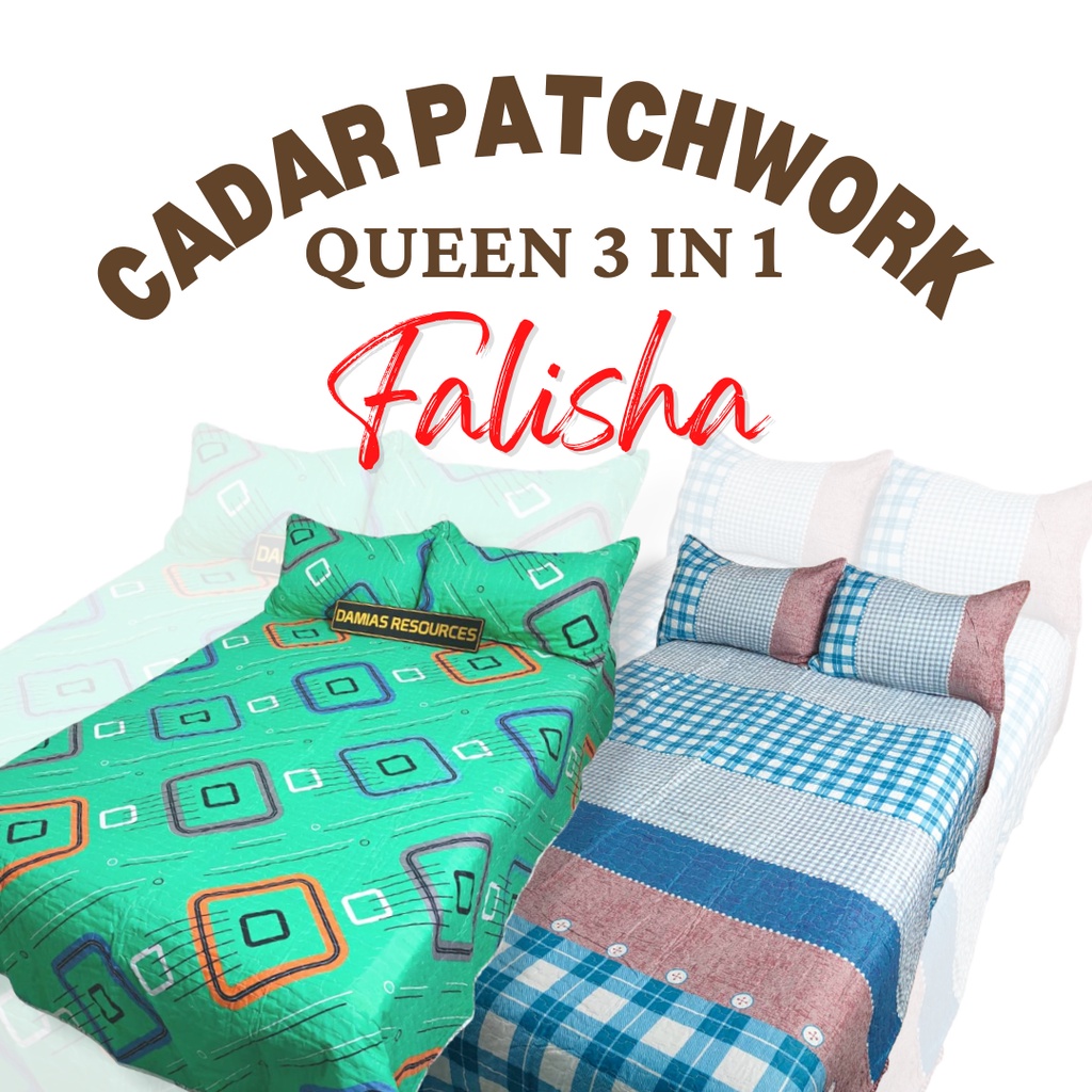 CADAR 3IN1 QUEEN PATCHWORK FALISHA DUA MUKA CORAK BUNGA KARTUUN ABTSRAK ...