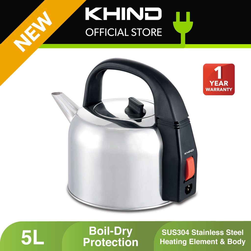 KHIND Cerek Elektrik | Stainless Steel Kettle (5L) EK502 | Shopee Malaysia