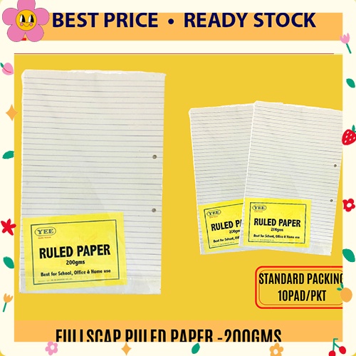 Local Ready Stock FULLSCAP RULED PAPER -200GMS / RULED PAPER / FULLSCAP ...