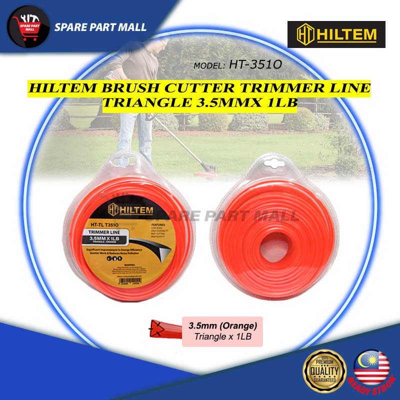 HILTEM BRUSH CUTTER TRIMMER LINE 3.5MM X 1LB /80M (SEGI TIGA) H/DUTY NYLON STRING GRASS CUTTING ...