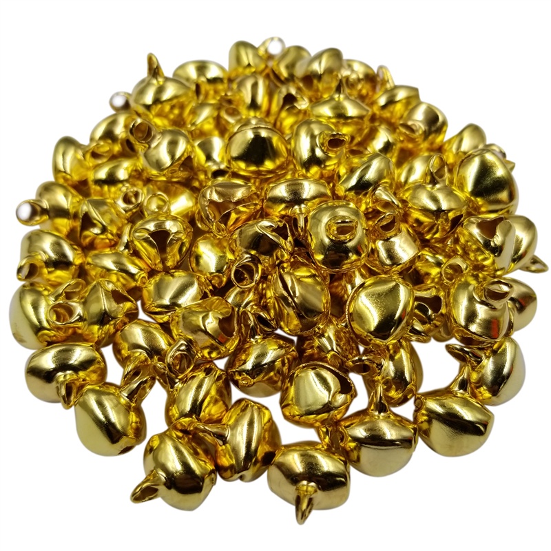 50-150pcs Iron Small Bells Pendant 6/8/10/12mm Golden Silver Christmas ...