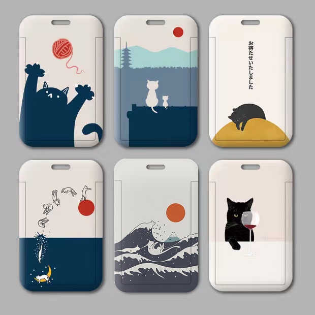 Individuality Simple cat card cover student campus bus meal card case ...