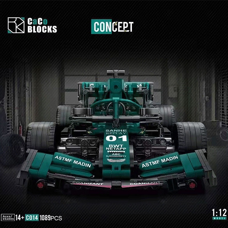 Caco C014 Technic Concept F1 Formula Car (Green) 1:12 Building Block ...
