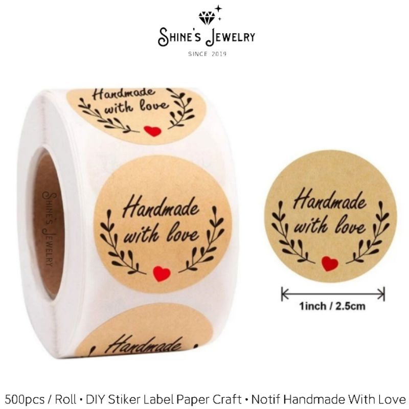 Diy Handmade Notif Papercraft Label Stickers With Love 500pcs / Roll ...