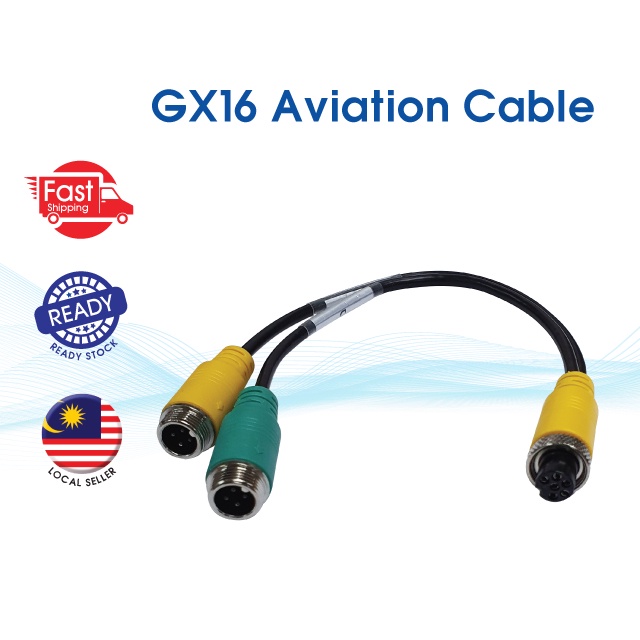 Ready Stock📢 1Pcs GX16 6 Pin Female to 4 Pin Male Extension Cable GX-16 ...