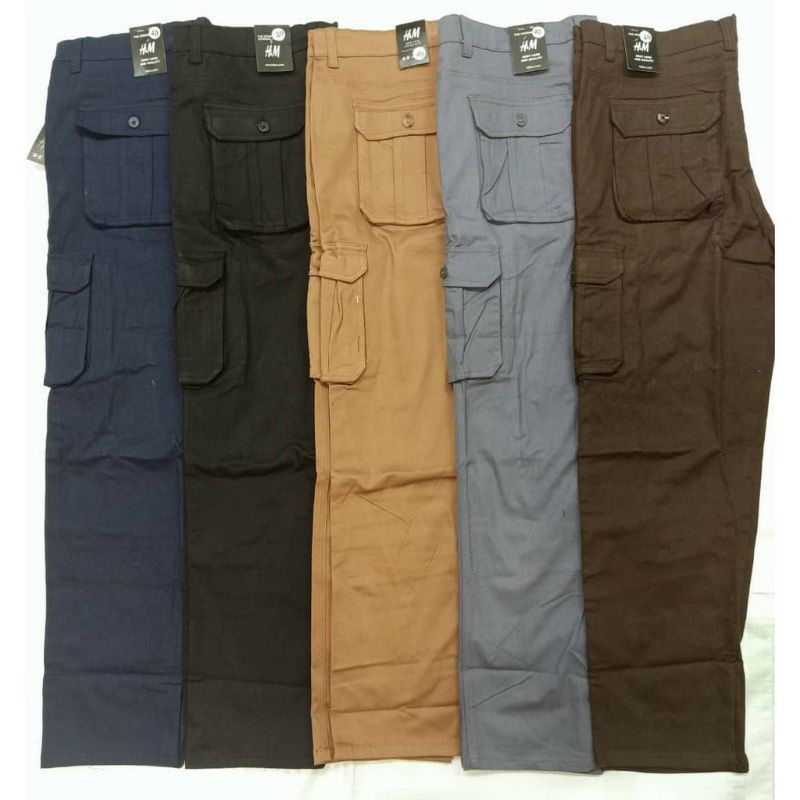 SELUAR KERJA DAN JALAN 6POKET UNTUK KERJA UNISEX CARGO PANTS COTTON ...