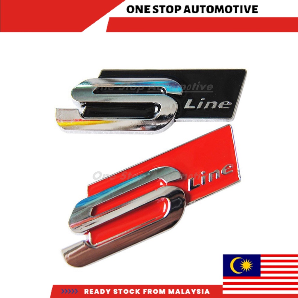 Audi S-Line 3D Metal Logo OEM Car Styling Rear Tail Trunk Emblem RS ...