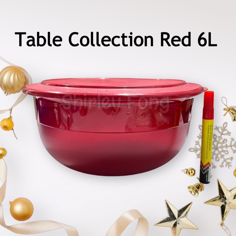 Tupperware Table Collection 6L Red (1pc) | Shopee Malaysia