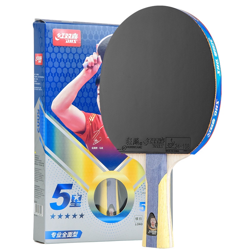 Genuine DHS Professional Table Tennis Racket With Hurricane 8 Rubber FL ...