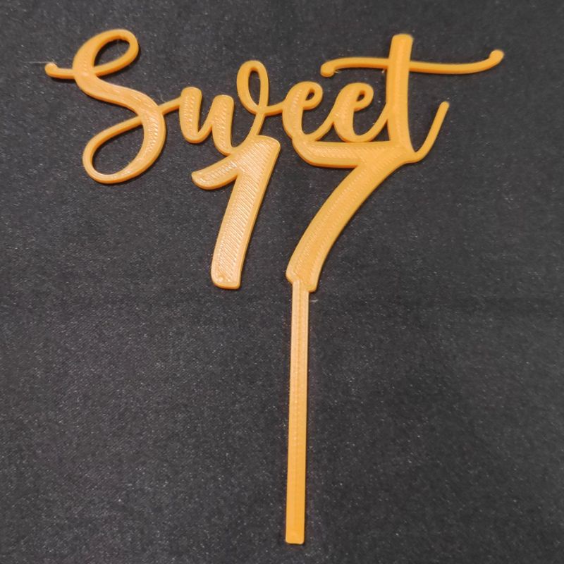 Cake Topper Sweet Seventeen 17 Cake Topper 3D Print | Shopee Malaysia