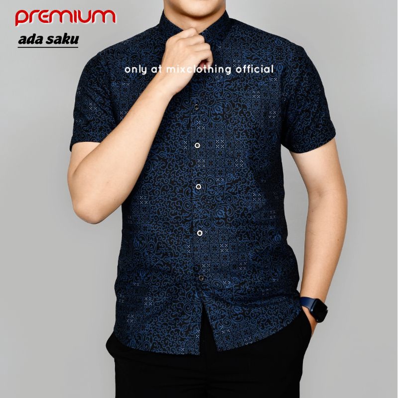 KEMEJA Men's Batik Shirt Slimfit Short Sleeve Slim Premium Code 2020 ...