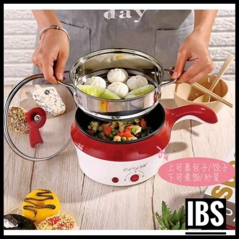 IBS Lopol 1.8L Electric NonStick Ceramic Grill Frying Pan Rice Multi ...