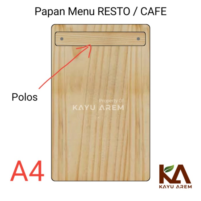 KAYU Bar Table Wooden Menu Board/Book Cover Menu A4 Resto Cafe Custom ...