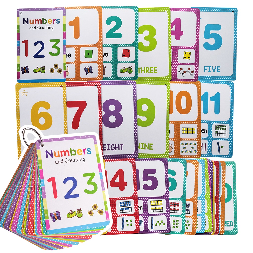 Numbers Cards Learning 1-100 Flashcards Kids Educational Learning Toys ...