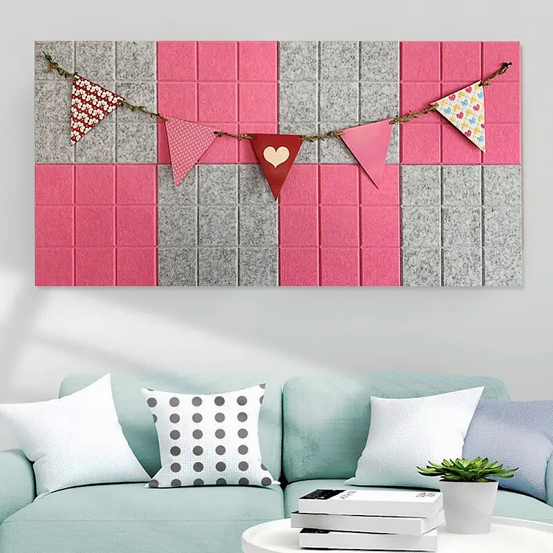 Square Felt Wall Tiles Creative Photo Letter Memo Notice Board DIY ...
