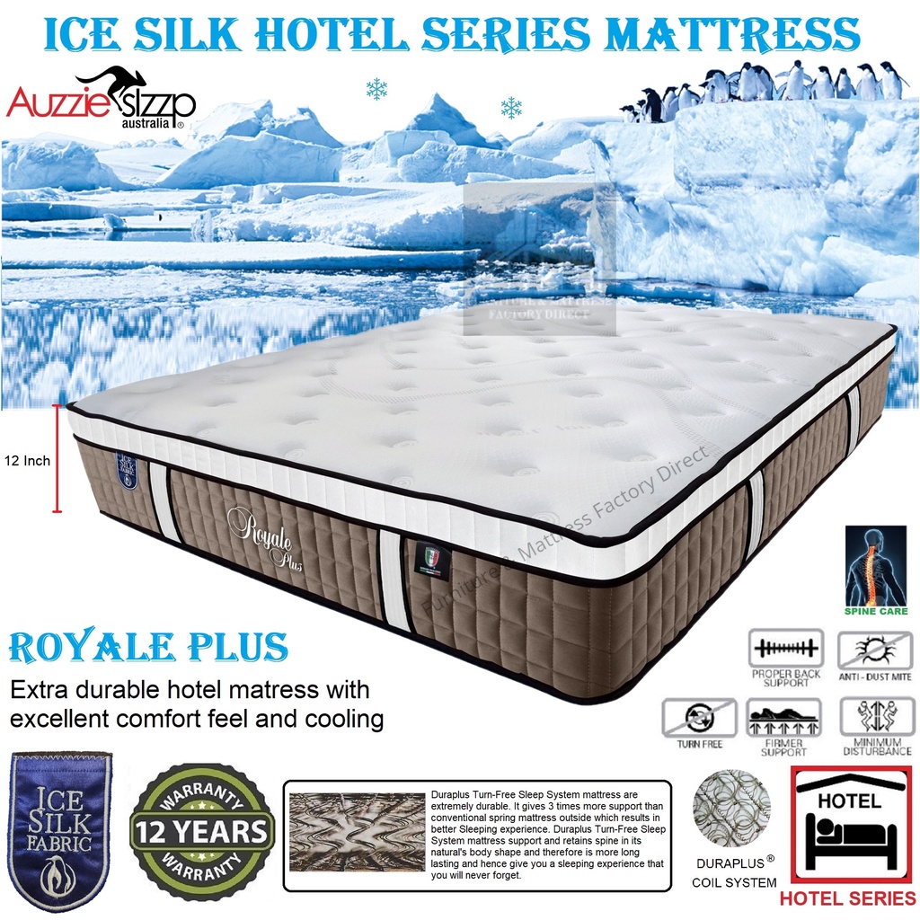 New Aussie Sleep Ice Silk Royale Plus Duraplus Spring Plush Top Hotel ...