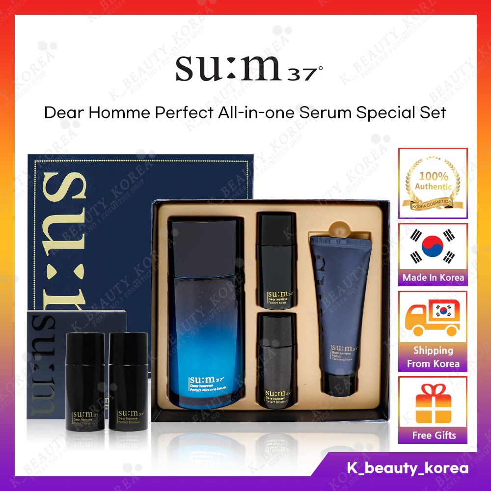 [SU:M37] SUM37 Dear Homme Perfect All-in-one Serum Special Set [Option] / Men's Skin Care Facial ...